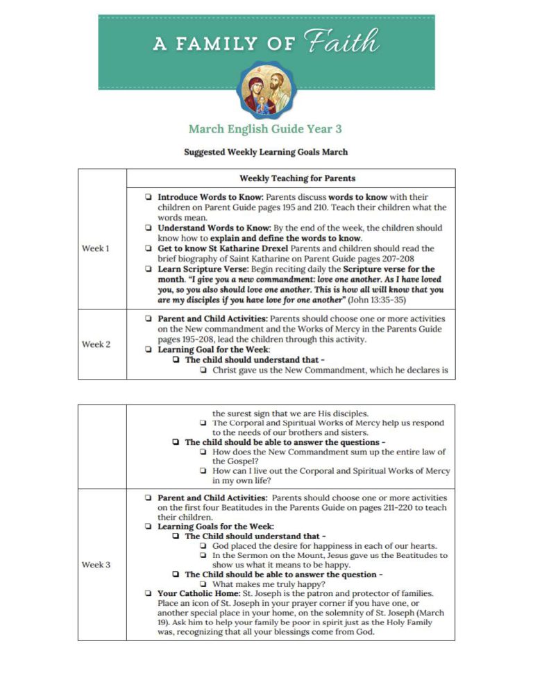 Family of Faith Ministry Overview - The faith community of